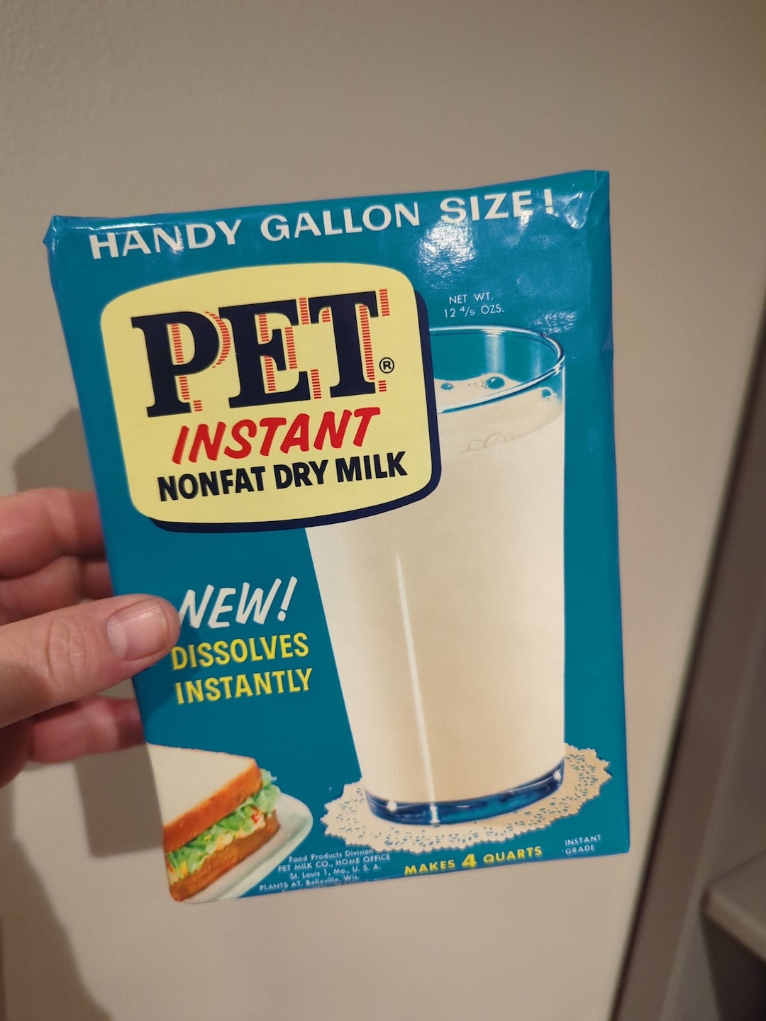 1960's Pet Instant Nonfat Dry Milk Box - Original Label - Pet Milk, St ...