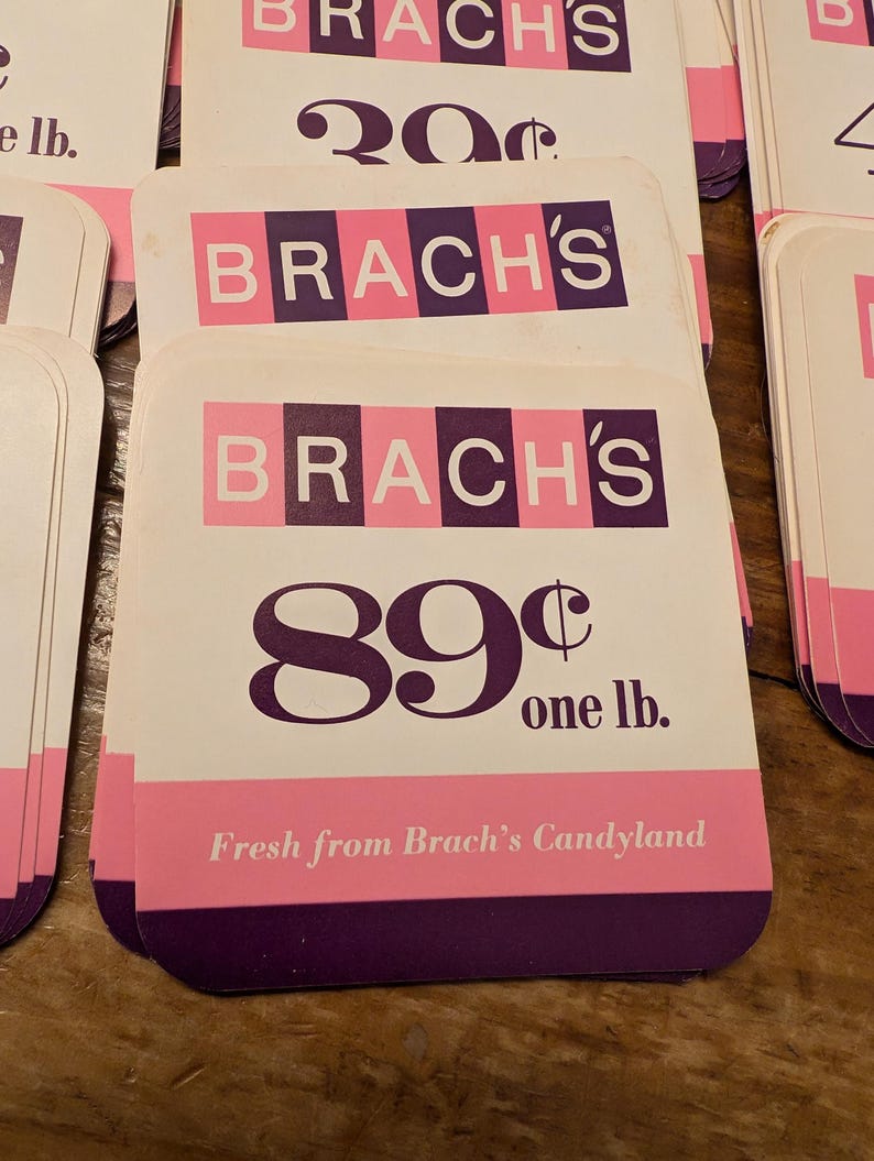 1970s Brach's Candyland Candy Candies Price Signs Price Tags Original ...