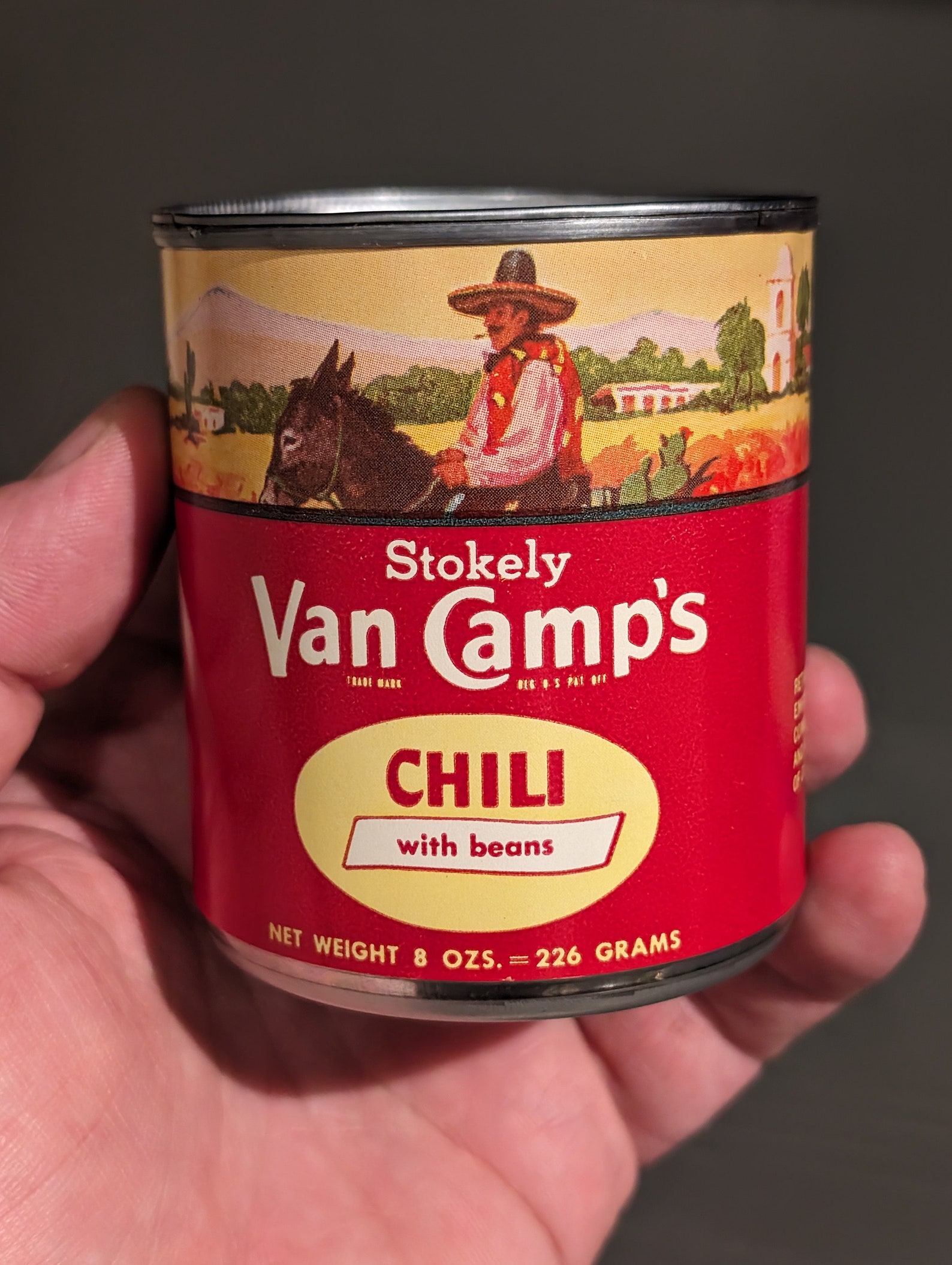 1960's Van Camp's Chili Can Label on Can - Original Vintage - Stokley ...