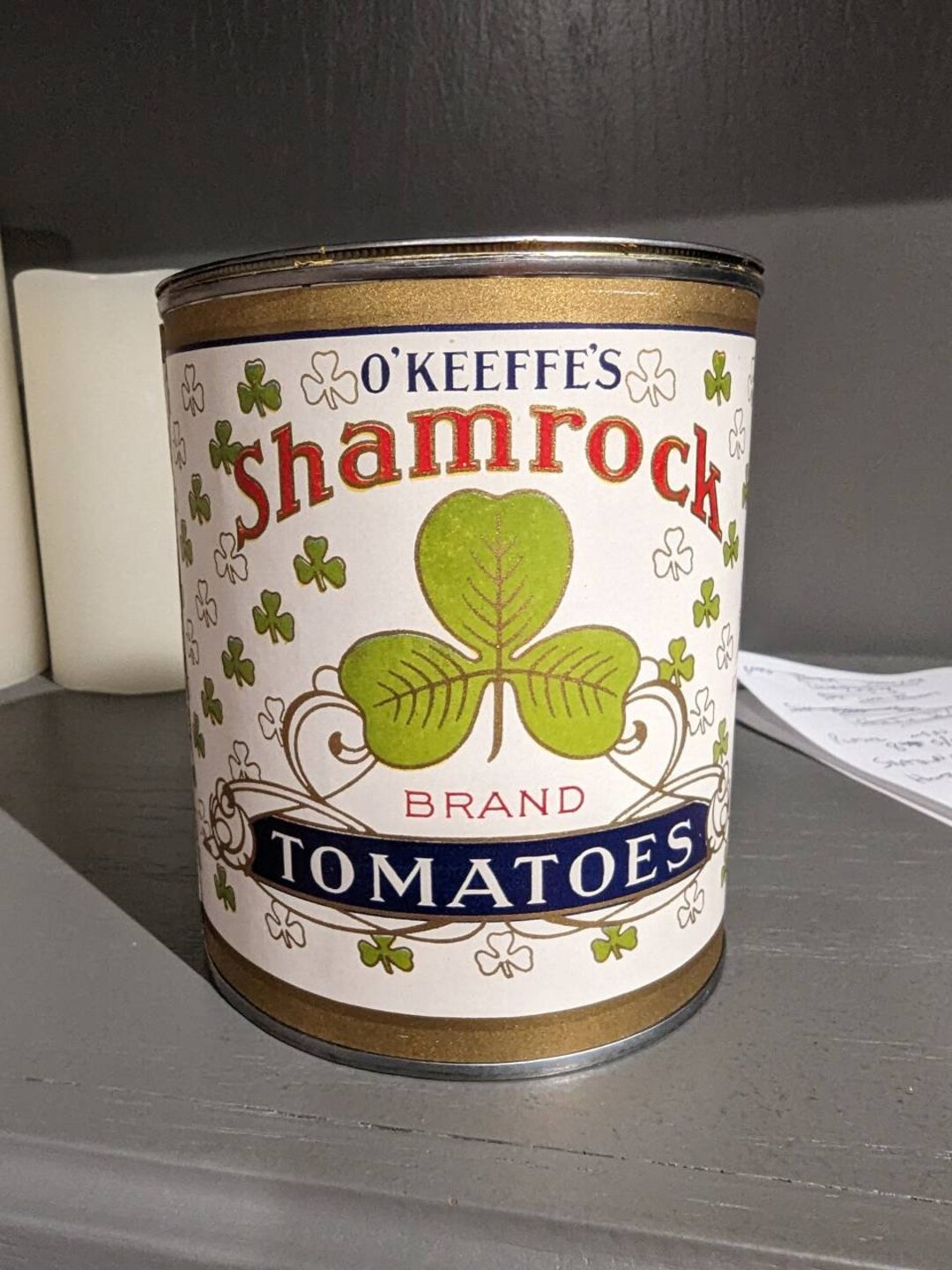 1920's O'keefe's Shamrock Brand Tomatoes Can Label on Can Original ...