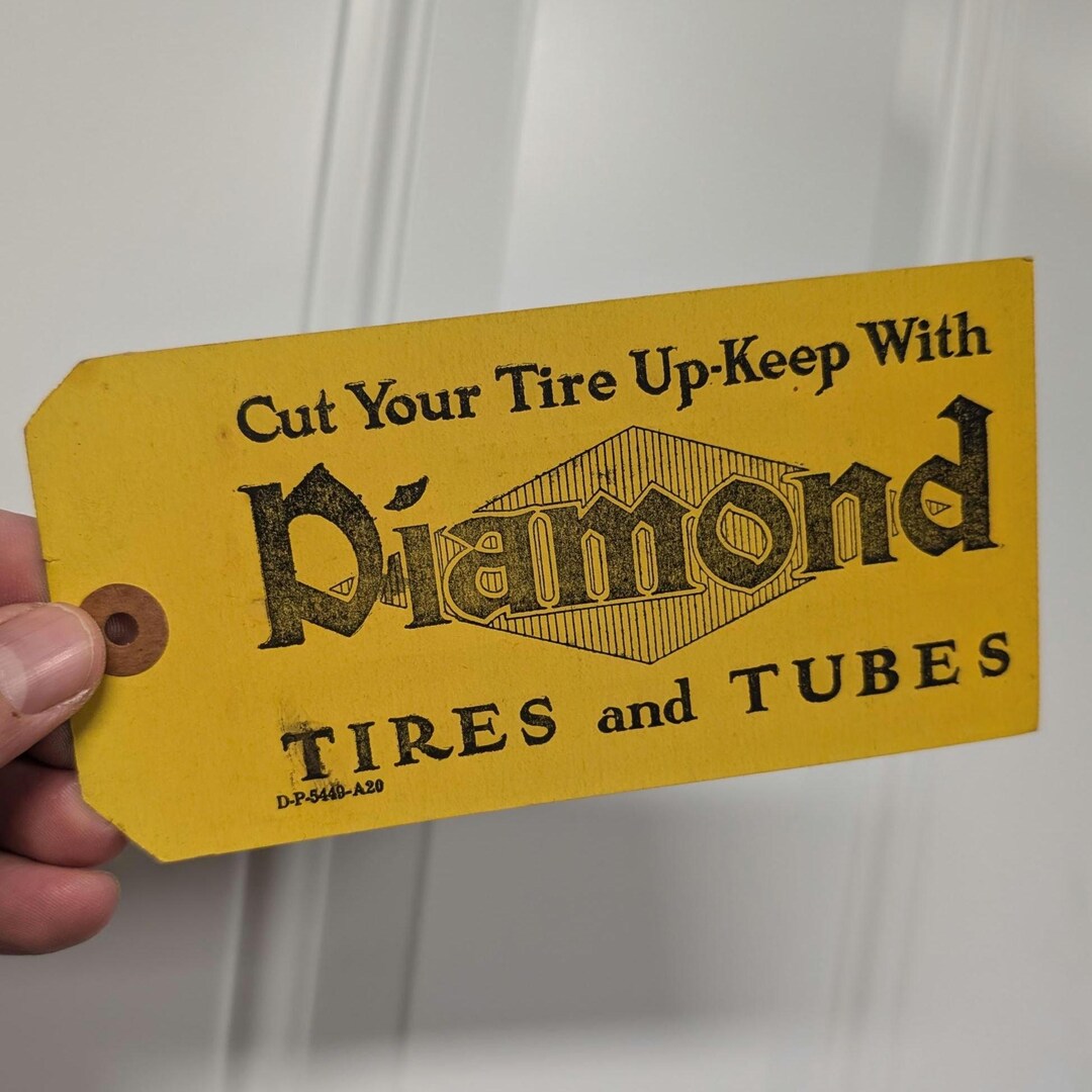 Vintage 1930s Diamond Tubes & Tires Paper Shipping Shaped Tag - Old and ...