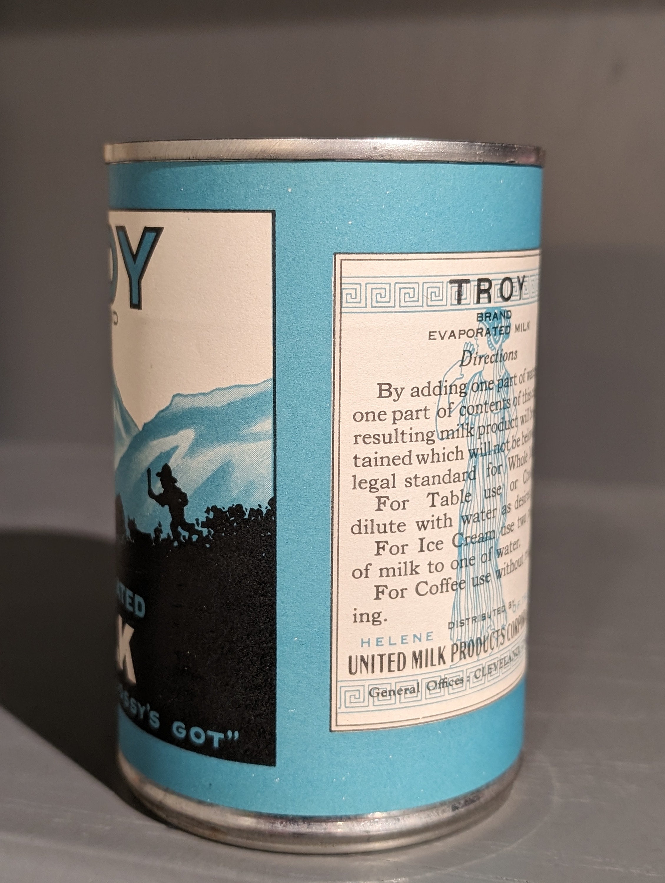 1920s Troy Evaporated Milk Old Bossy Can Label on Can Original Vintage ...