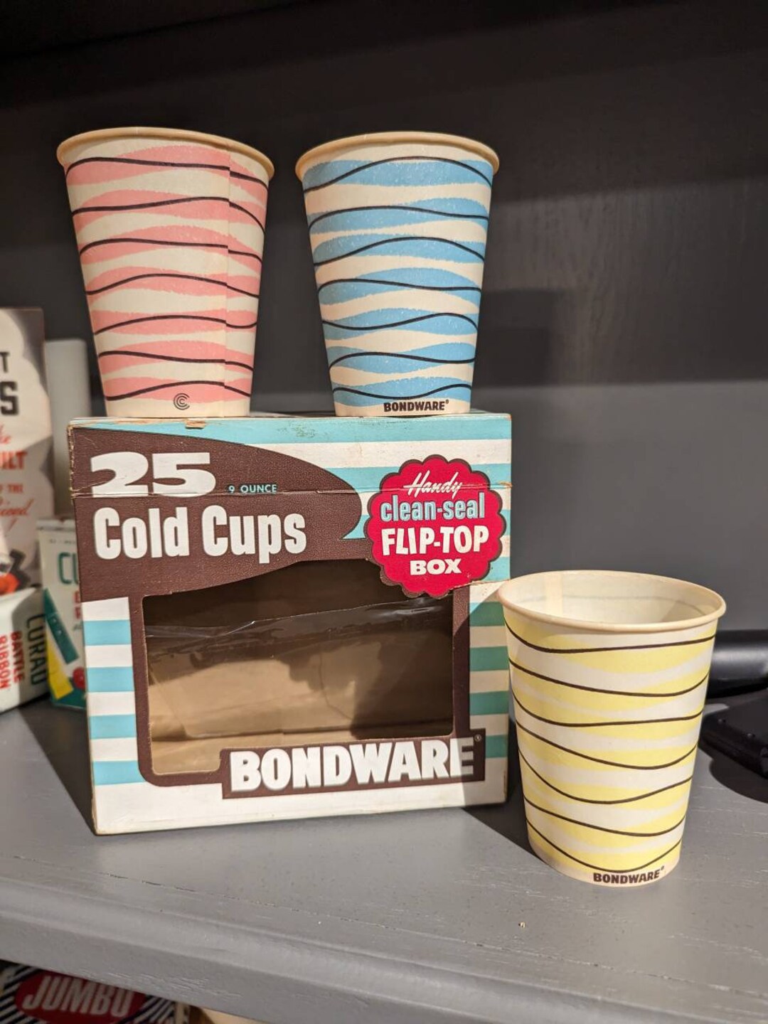 NOS 1950's Mid Century Groovy Cups - 9 Ounce Size - Old & Original ...