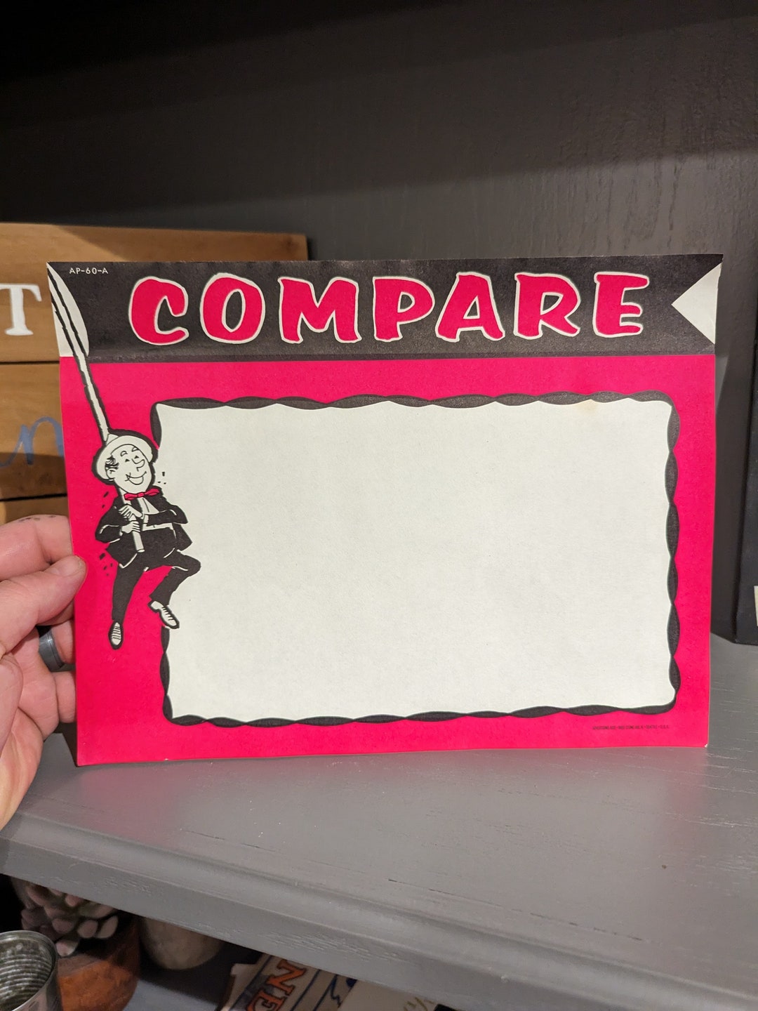 1960's Compare Retail Store/ Grocery Store Display Price Sign - Old and ...
