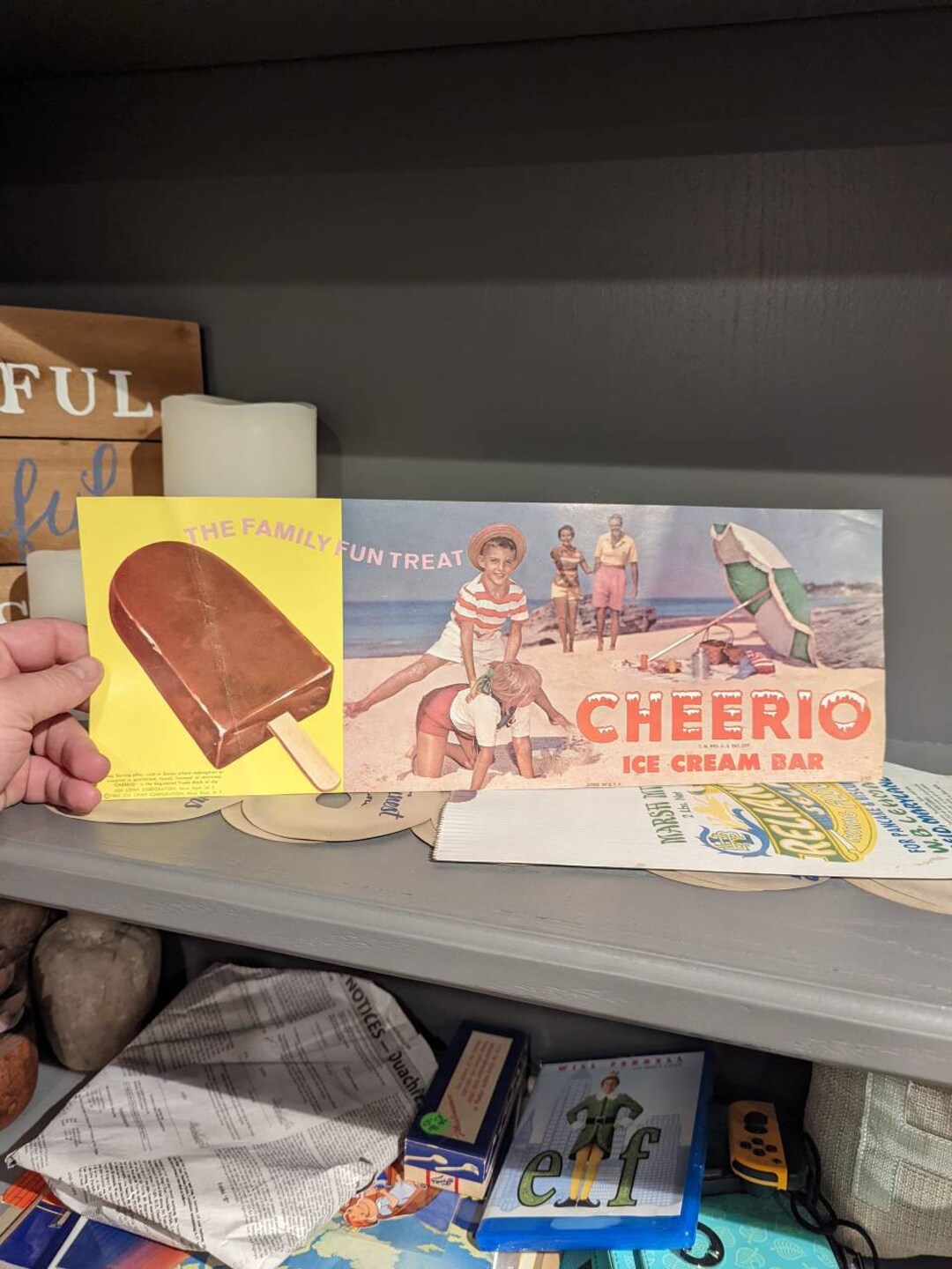 1963 Cheerio Ice Cream Bar Sign Poster Original Vintage Old Soda ...