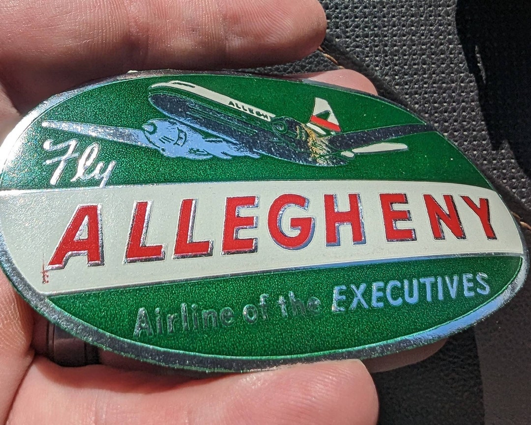 1950's Allegheny American Airlines Gummed Label - Embossed Old ...