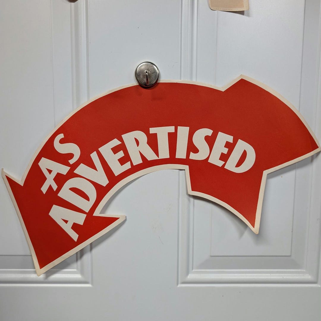 1940's Rexall Drugs "as Advertised" Die Cut Store Paper Arrow Poster ...