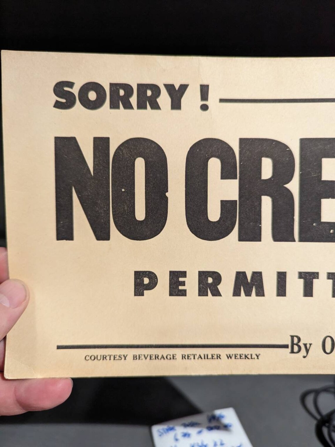 Original 1940's Sorry No Credit Goods Store Hours Cardboard Sign - - Etsy