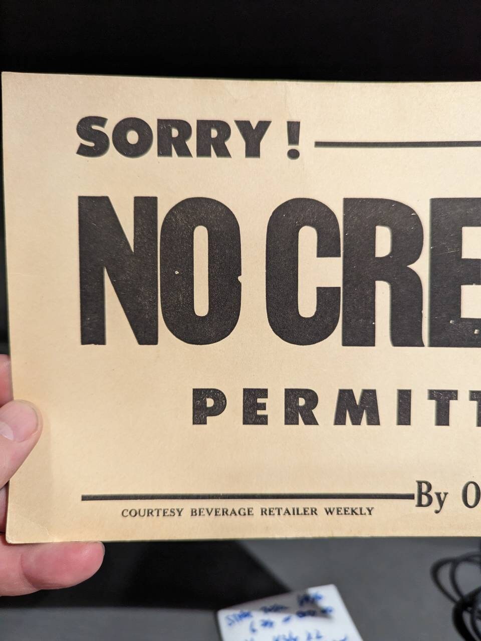 Original 1940's Sorry No Credit Goods Store Hours Cardboard Sign - - Etsy