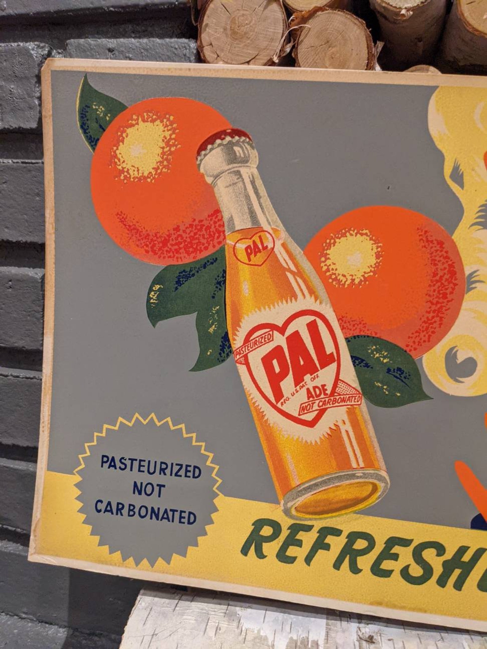 Large 1940's Pal Ade Soda Healthy Orange Drink Delightful to Drink ...