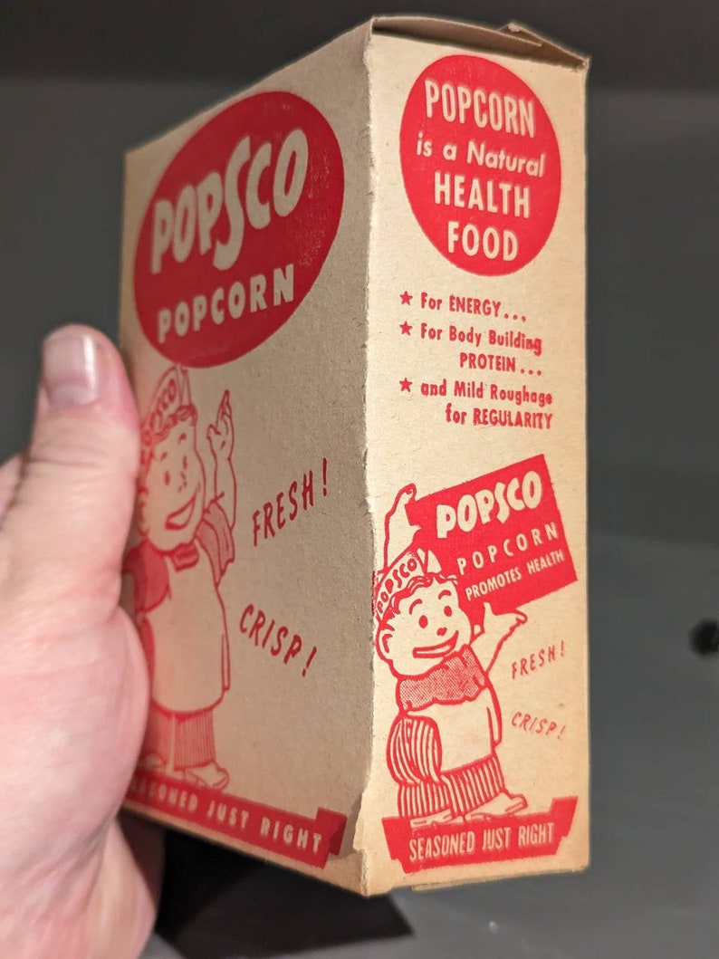 1940s Popsco Pop Corn Box- Old - Original - Popcorn Poppers Supply Co ...