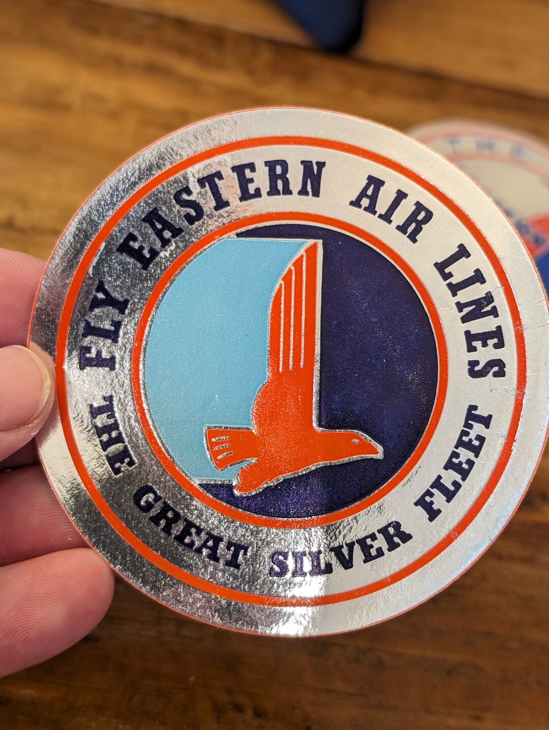 1940's Eastern Air Lines Silver Fleet Embossed Foil Gummed Label - Old ...