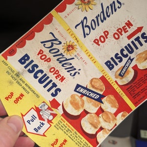 NOS 1940s 50s Borden's Brand Pop Open Biscuits Wrapper -display - Old ...
