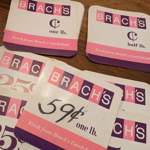 1970s Brach's Candyland Candy Candies Price Signs Price Tags Original ...