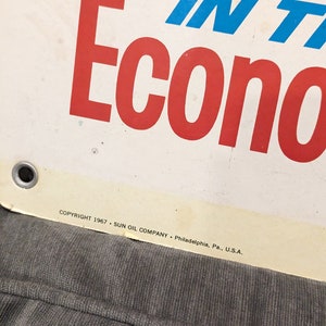 Large Old & Original 1967 Sunoco Motor Oil Gas Station Cardboard Price ...