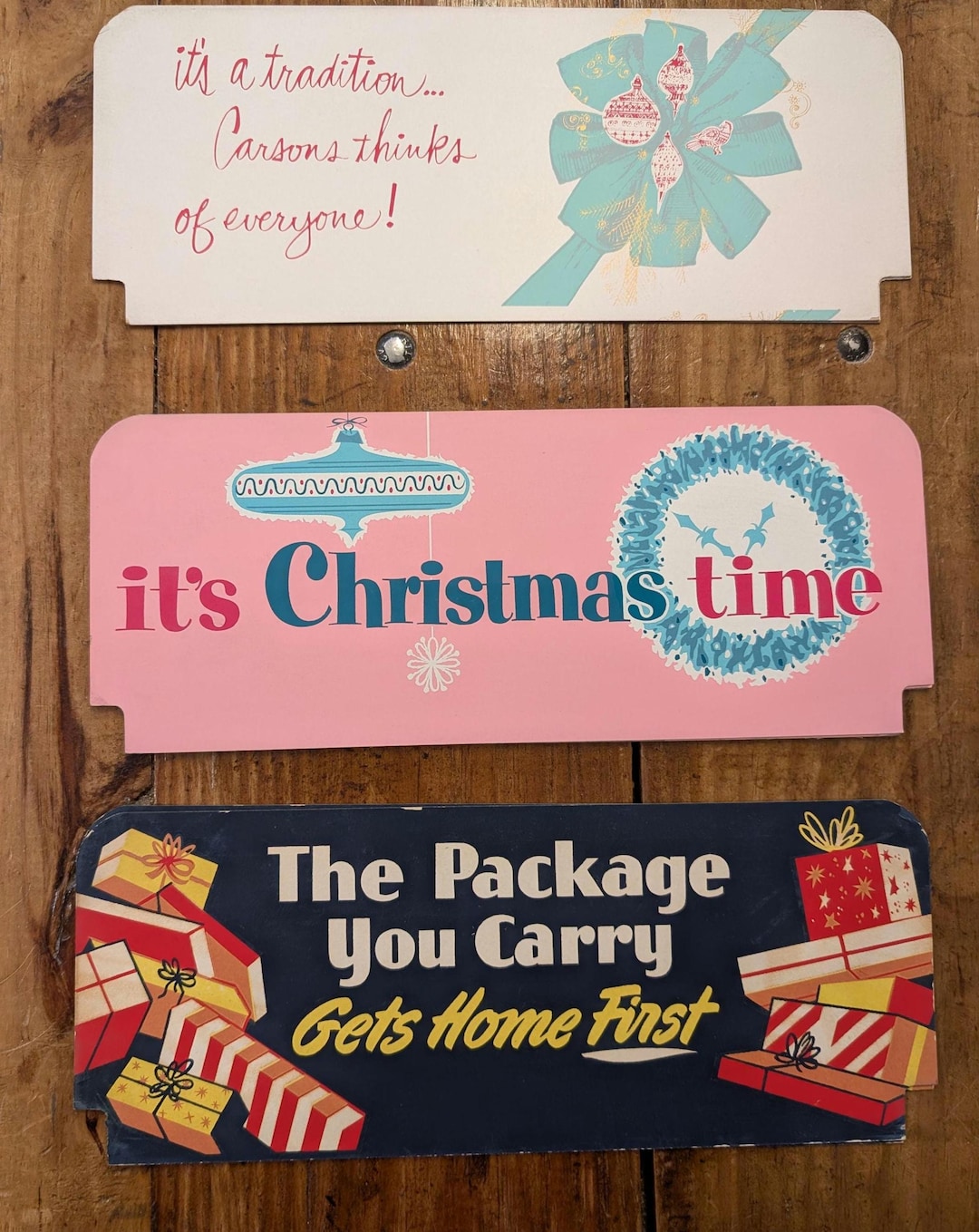 Original 1950s 60s Christmas Vintage Price Sign Card - Double Sided ...