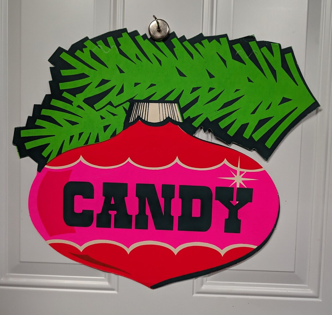 Amazing Die Cut Candy Christmas Candies Treats Display Original Grocery ...