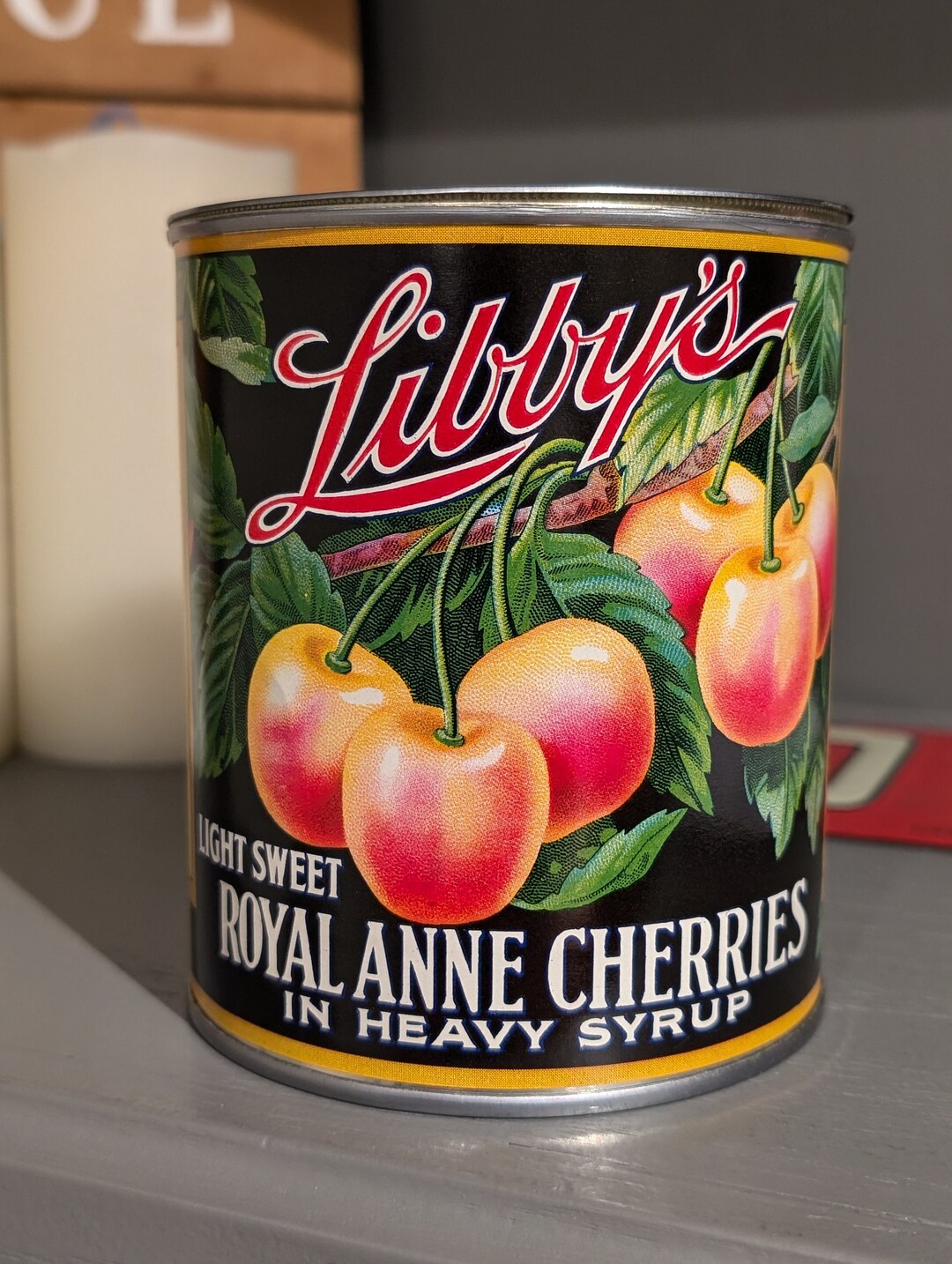 1940 Libbys Royal Anne Cherries NOS Can Label on EMPTY New Can Original ...