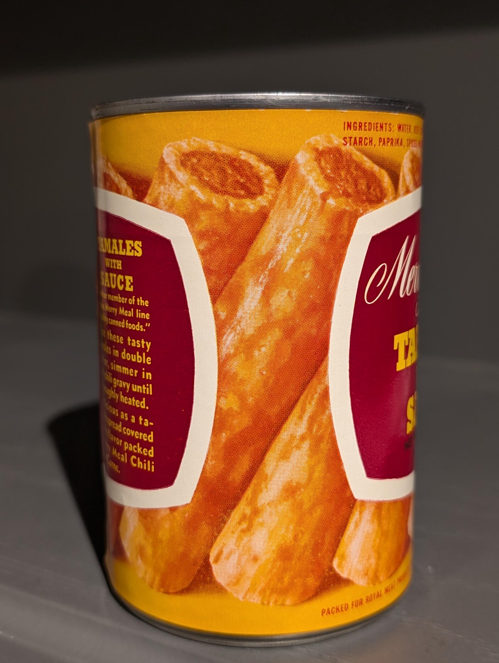 1950's Merry Meal Tamales With Sauce Can Label on Can - Original ...
