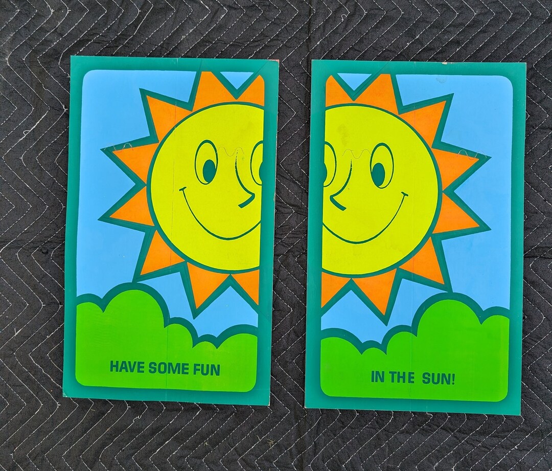 1970s Summer Sale Fun in the Sun Values Double Sided Store ...