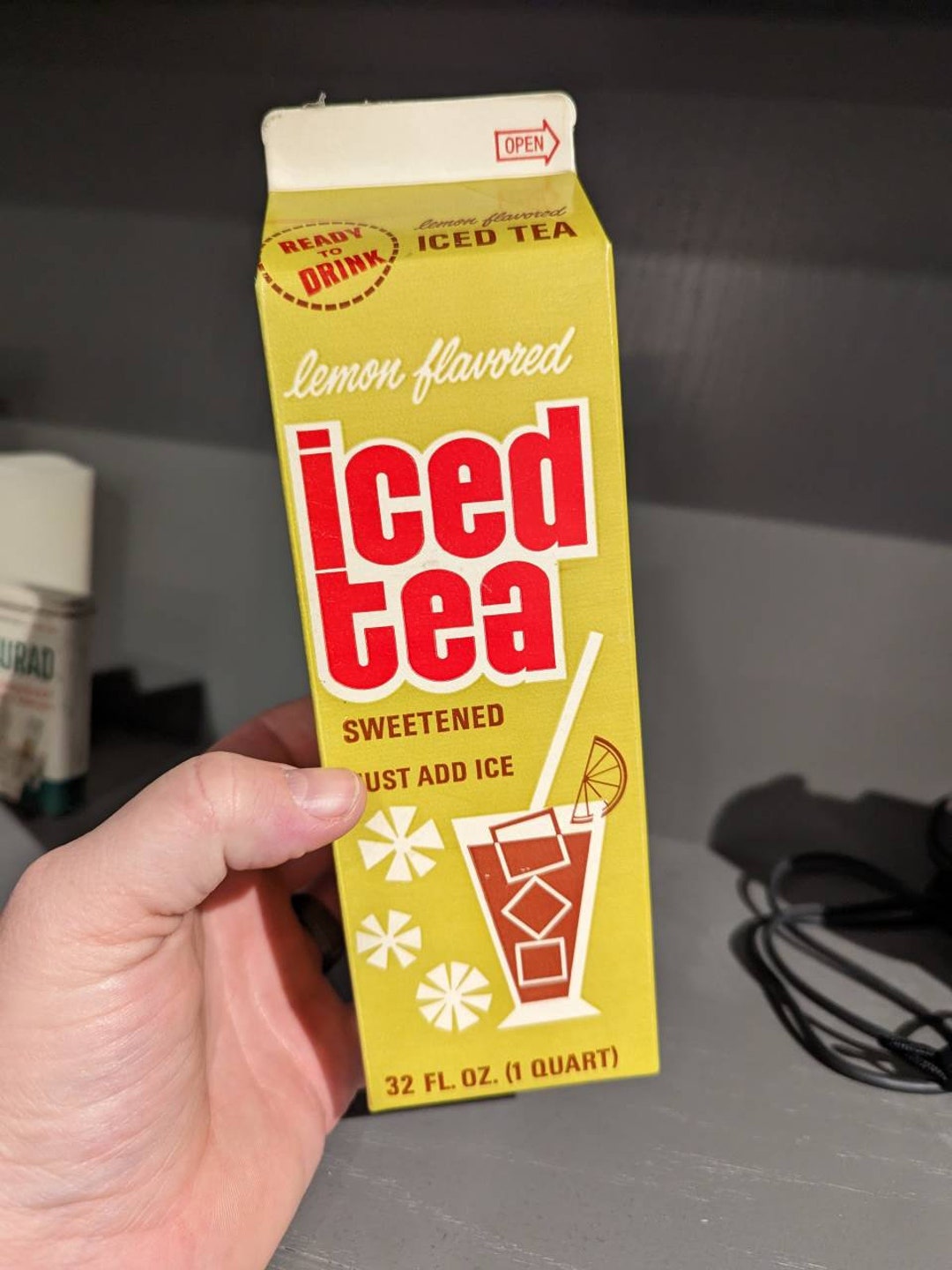 NOS 60's/ 1970's Lemon Flavored Iced Tea Milk Carton - Etsy