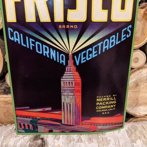 1940's Frisco California Vegetables Fruit Crate Label - Old & Original ...