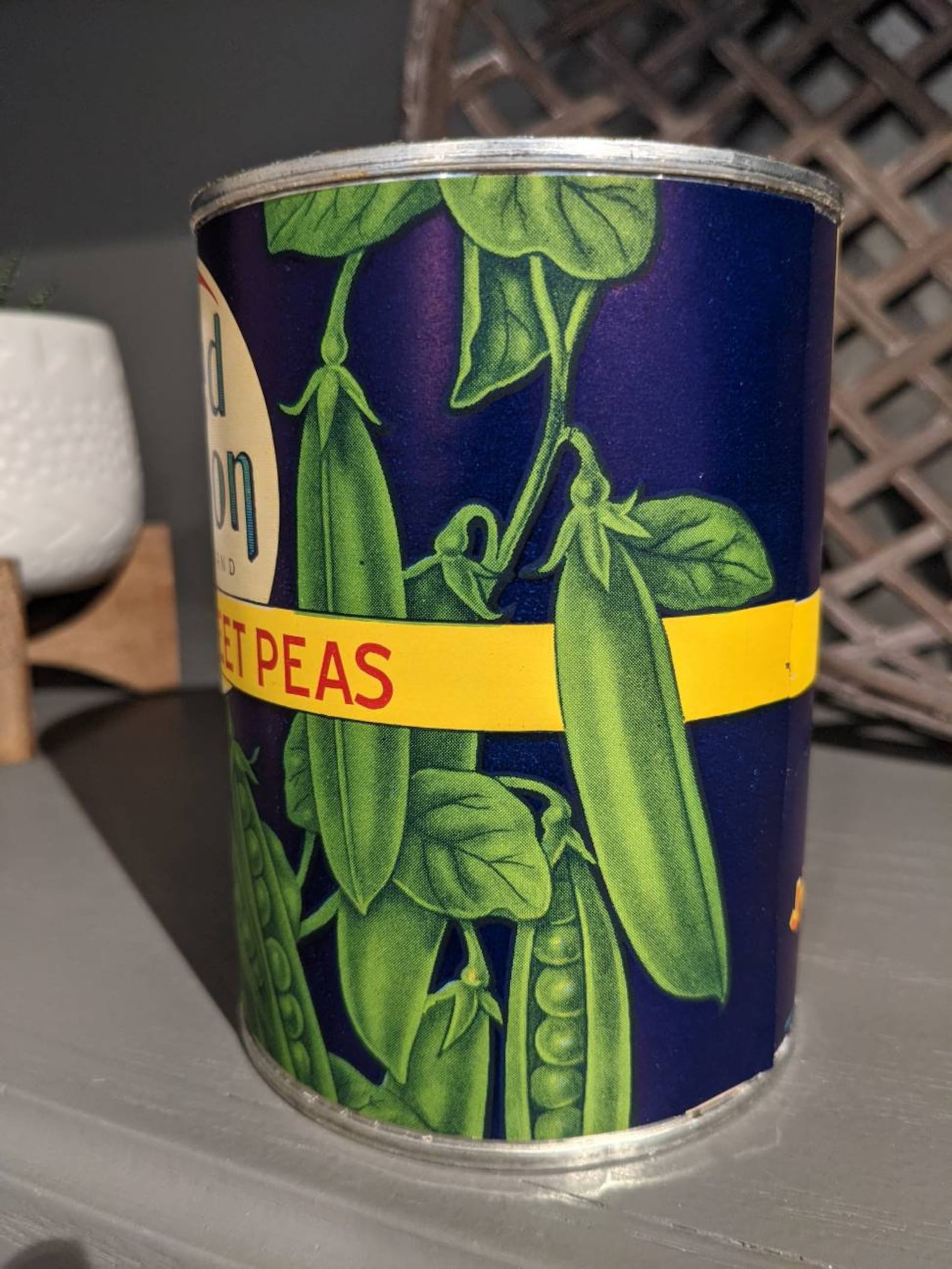 1920's Red Moon Sweet Peas Can Label on Can Original Vintage Langrall ...