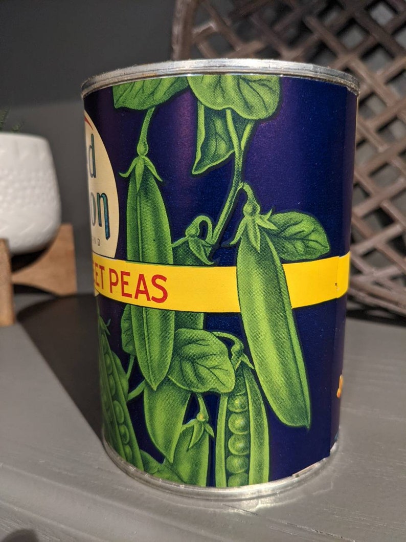 1920's Red Moon Sweet Peas Can Label on Can Original Vintage Langrall ...