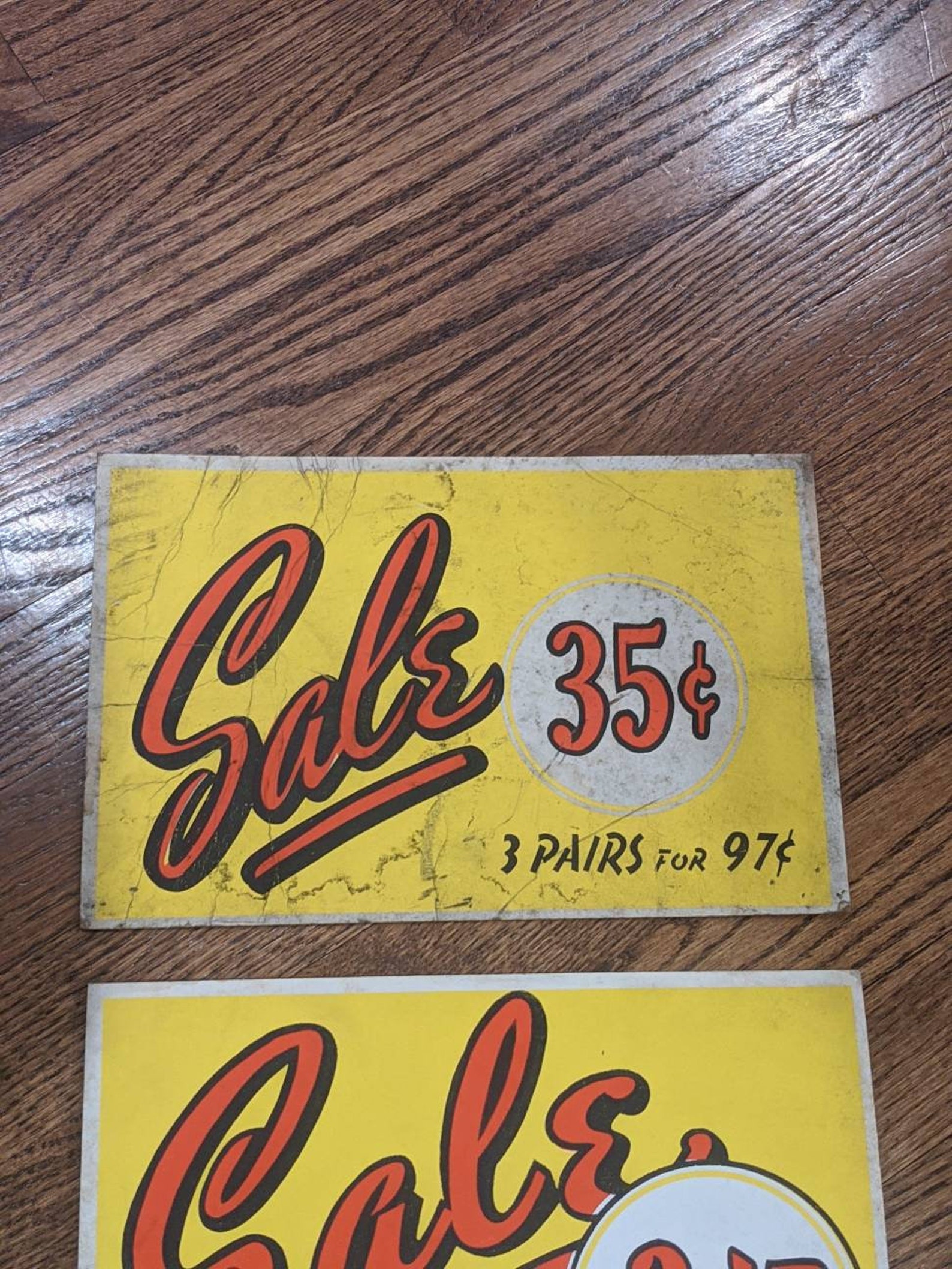 Original 1940's Yellow Red Sale Sign Store Price Sign - Etsy