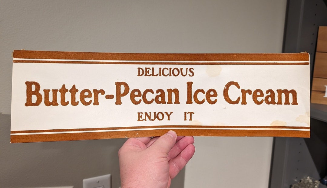 1940's Butter Pecan Ice Cream Poster Sign Poster Original Vintage - Old ...