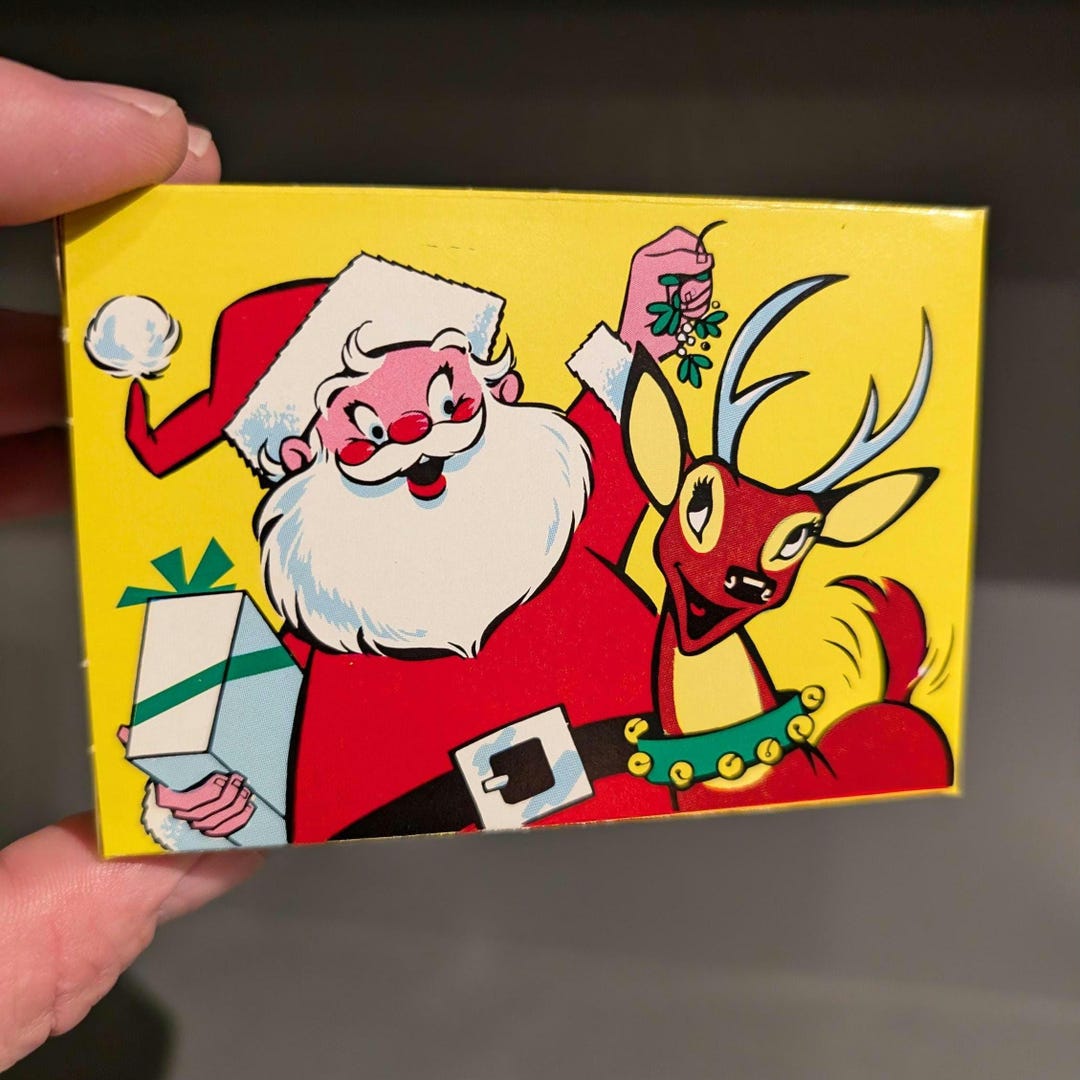 NOS 1960's 70s Santa Claus Merry Christmas Cookie or Candy Box or Treat ...
