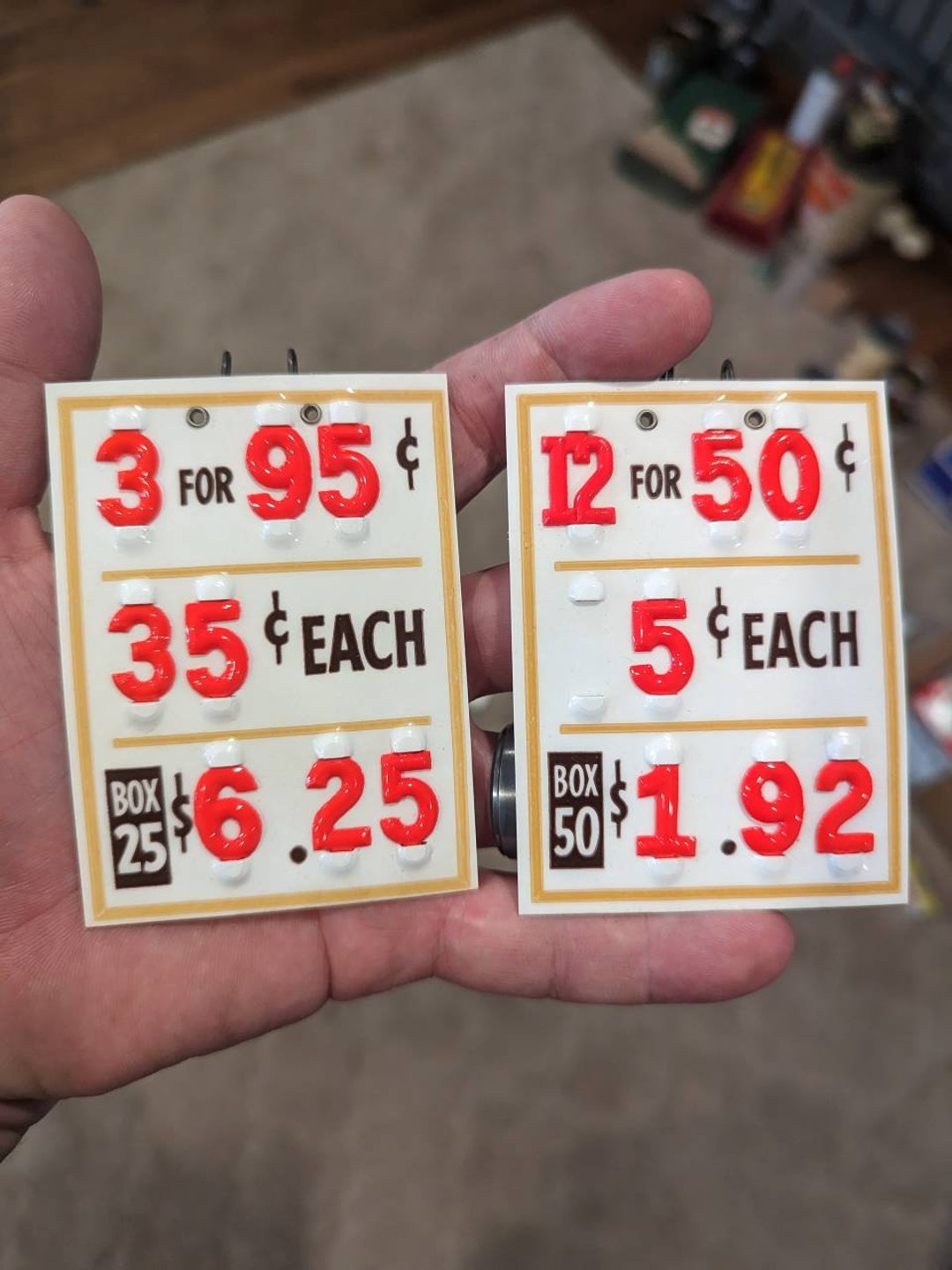 1960's Cigar Box Price Sign Plastic Store Price Sign Choice of Numbers ...