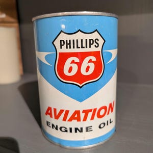 1960's Phillips 66 Aviation Motor Oil Quart Motor Oil Can - Metal - Old ...