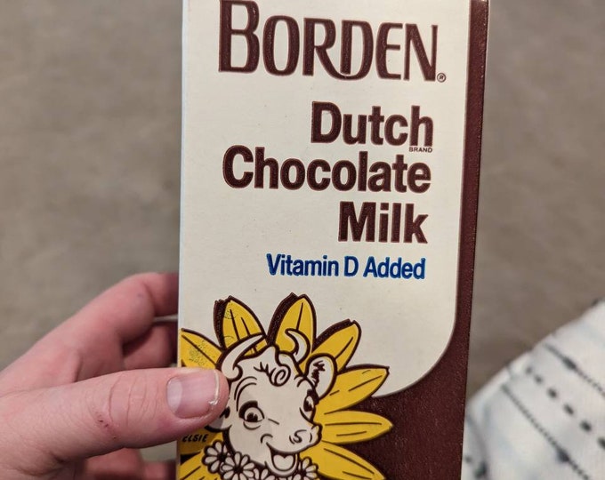 NOS 1980's Borden's Milk Dutch Chocolate Waxed Milk Carton or Container ...