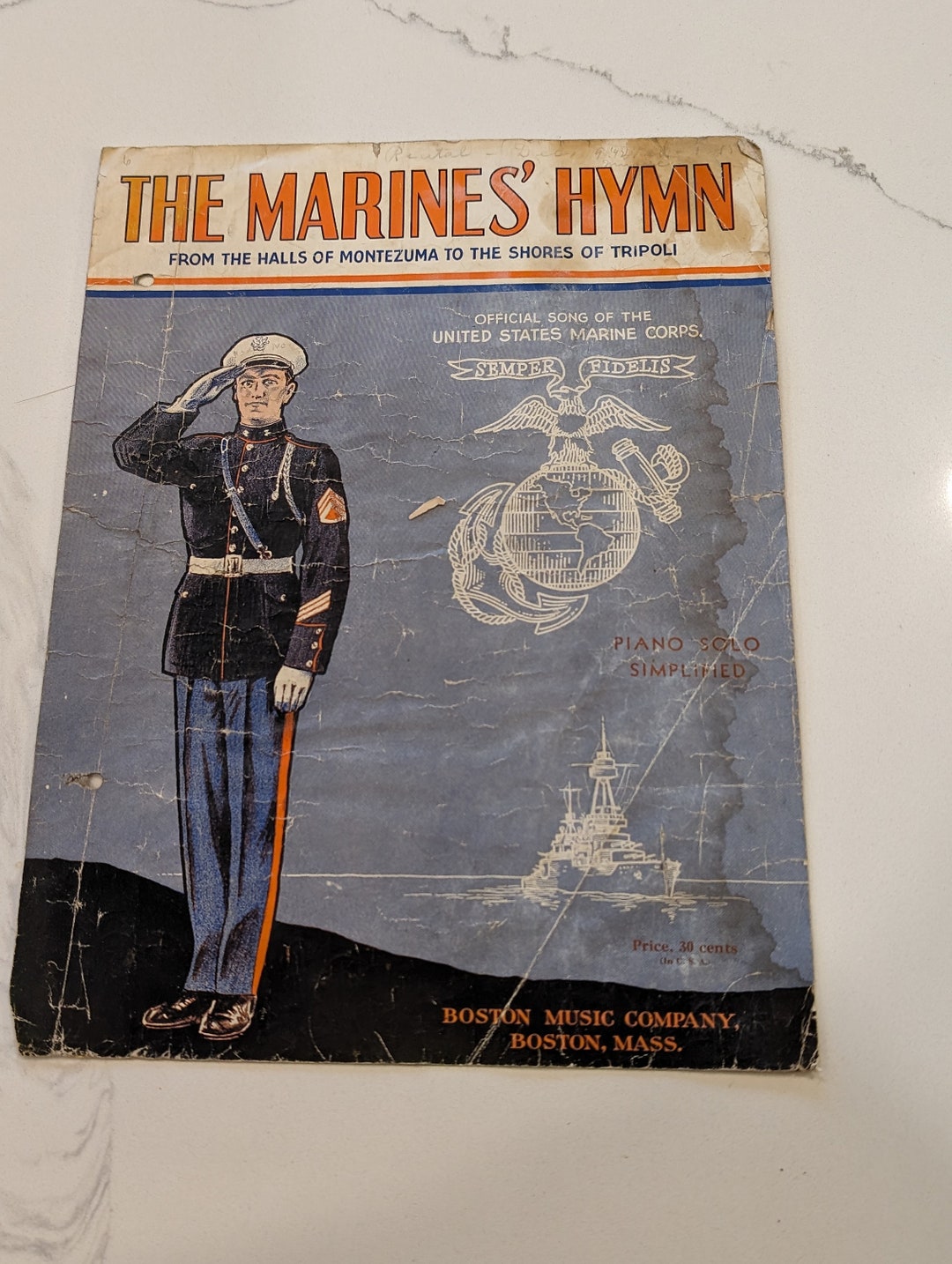 20s 30s Marines Hymn Military Music Booklet, Old & Original - Etsy
