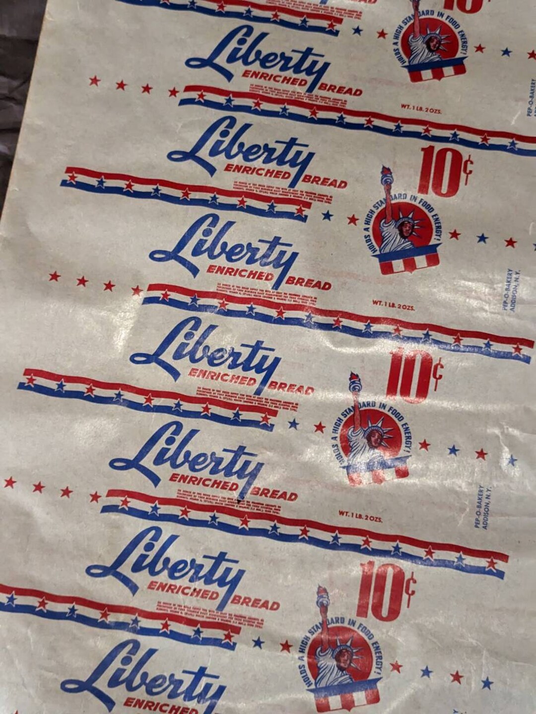 1930's Liberty Bread Wrapper - Patriotic Themed Display Loaf - Bakery ...