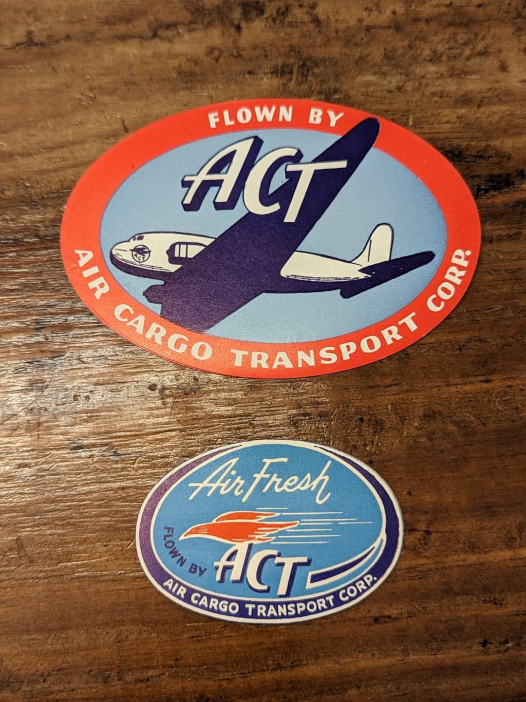 1950's ACT Air Cargo Transport Airlines Gummed Label - Old & Original ...