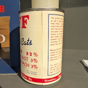 1940s Goff Dog Food Display Sign With 2 Empty Cans - Goff Hopkins Inc ...