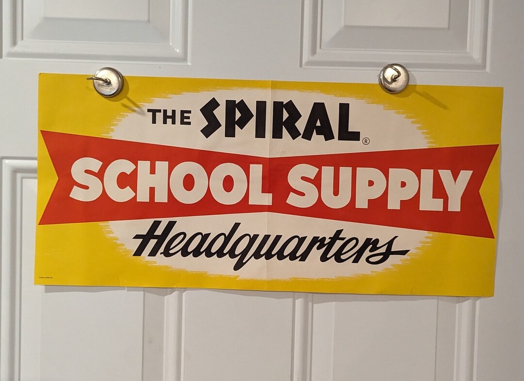 Original Vintage 1940s 50s Spiral Notebook School Supplies Store Window ...