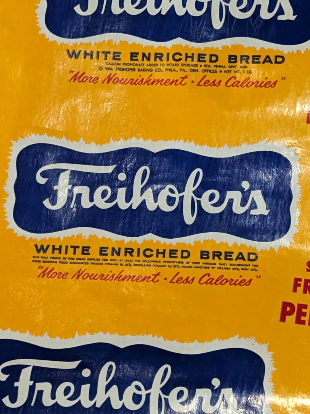 1940's Freihofer's Bread Wrapper - Display Loaf - Bakery - Old ...