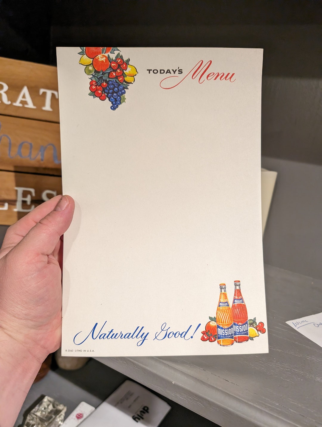 1960s Mission Beverages Specials Menu Sheet Stationary - NOS - Original ...