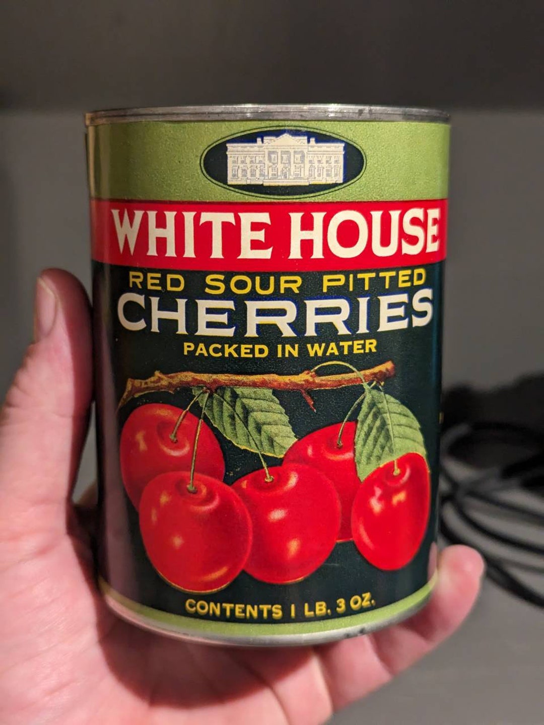1940's White House Red Cherries Can Label on Can Original Vintage Heart ...
