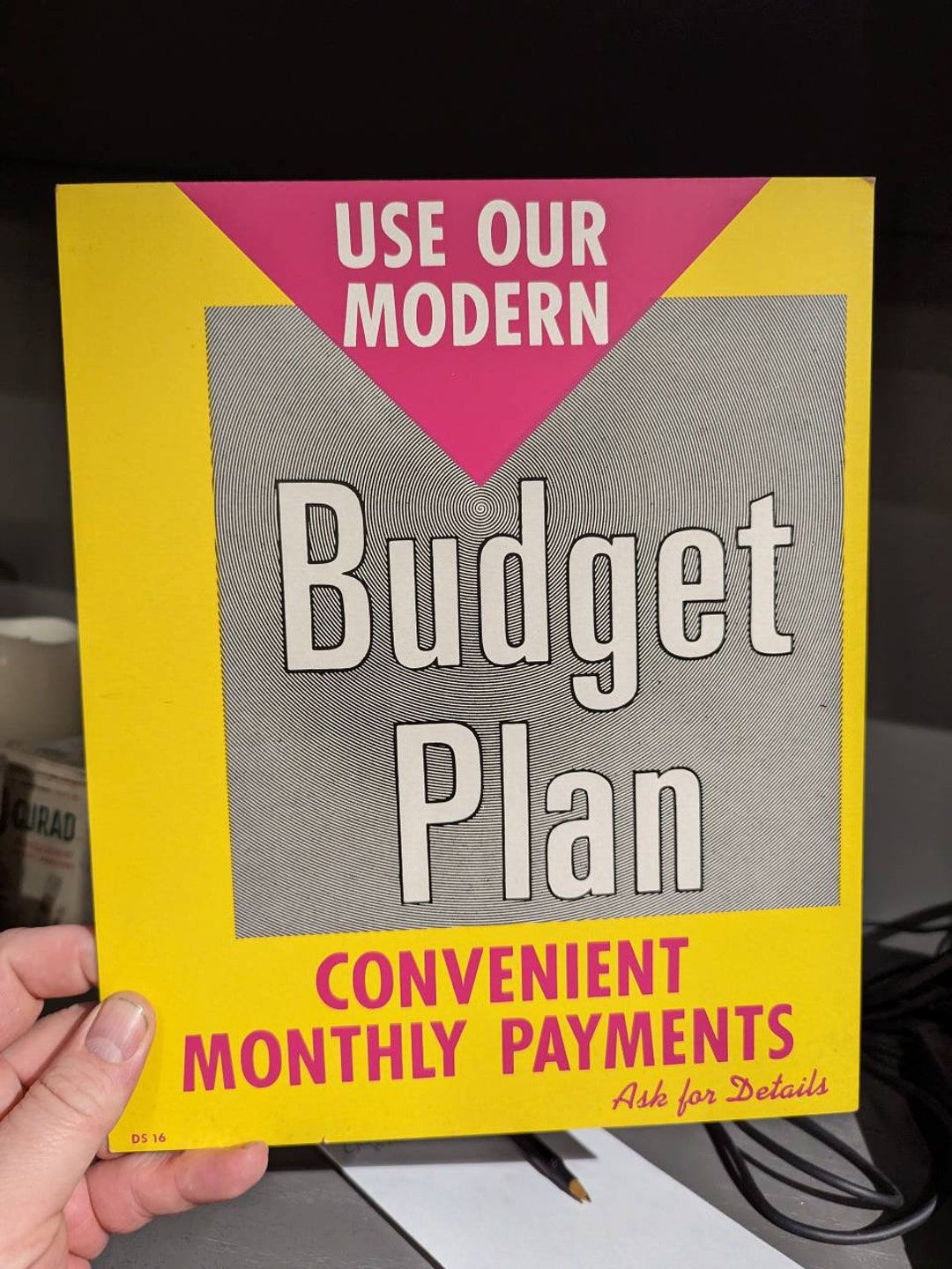1970's Modern Budget Plan Sign Store Cardboard Sign - Old & Original - Etsy