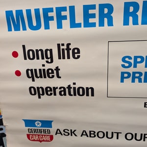 Large Original 1960s Mopar Muffler Replacement Service Car Dealership ...
