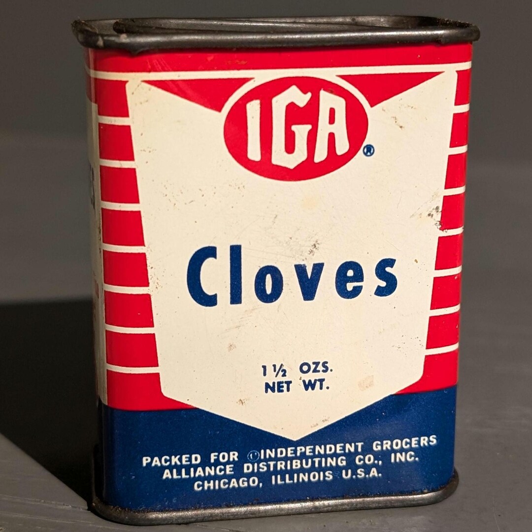 1950s Old & Original IGA Store Seed Spice Seasoning Metal Spice Tin ...
