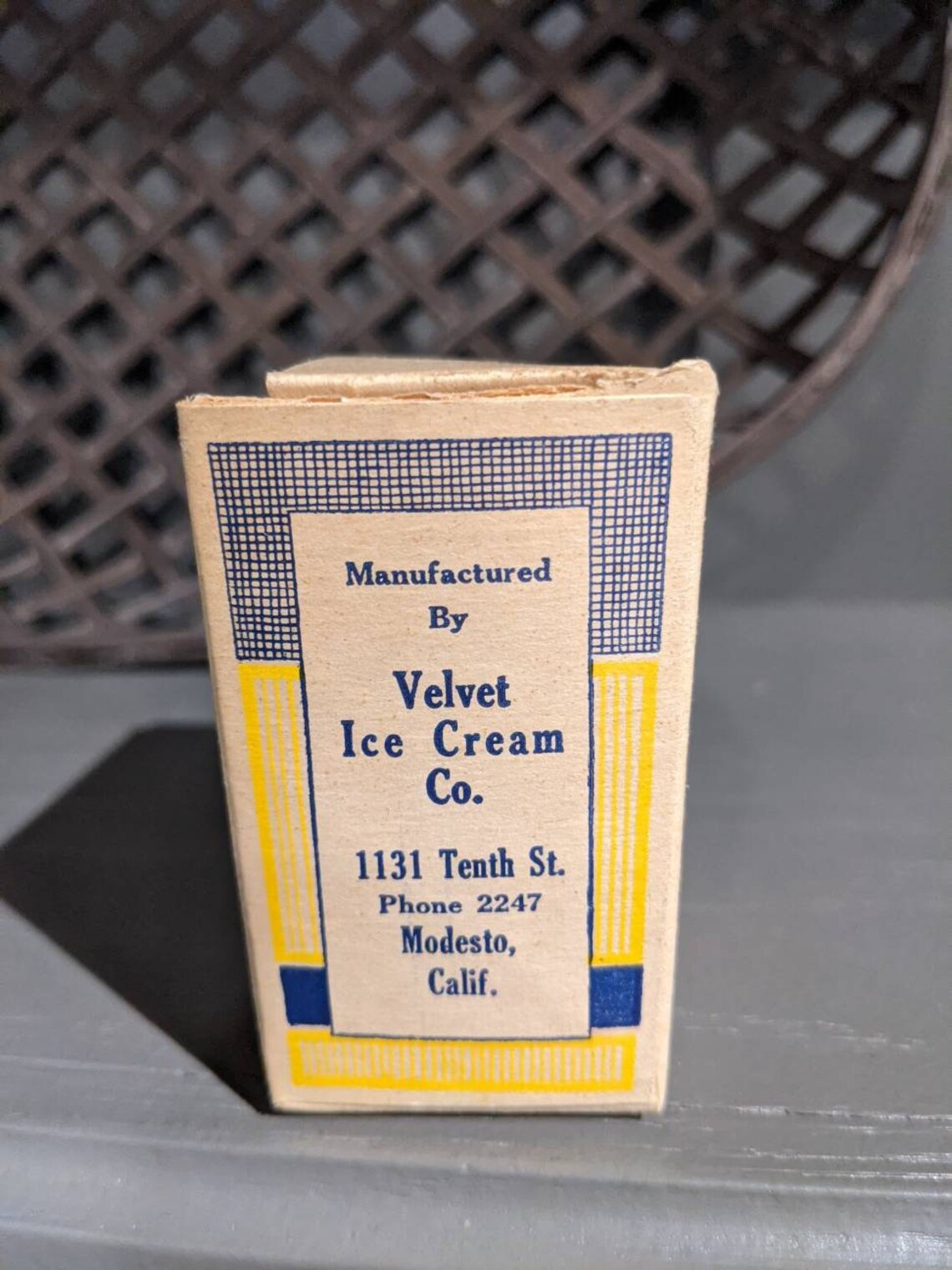 NOS 1930's Velvet Ice Cream Container Half Pint Modesto - Etsy