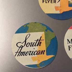 1940's PAA Pan American Airways System Gummed Label Chicago Miami South ...