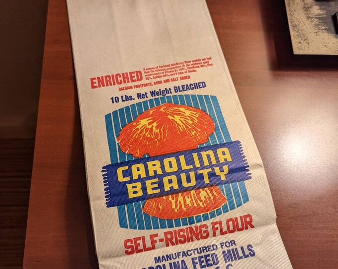Vintage 1960's Carolina Beauty Flour Sack - Old Original Kitchen ...