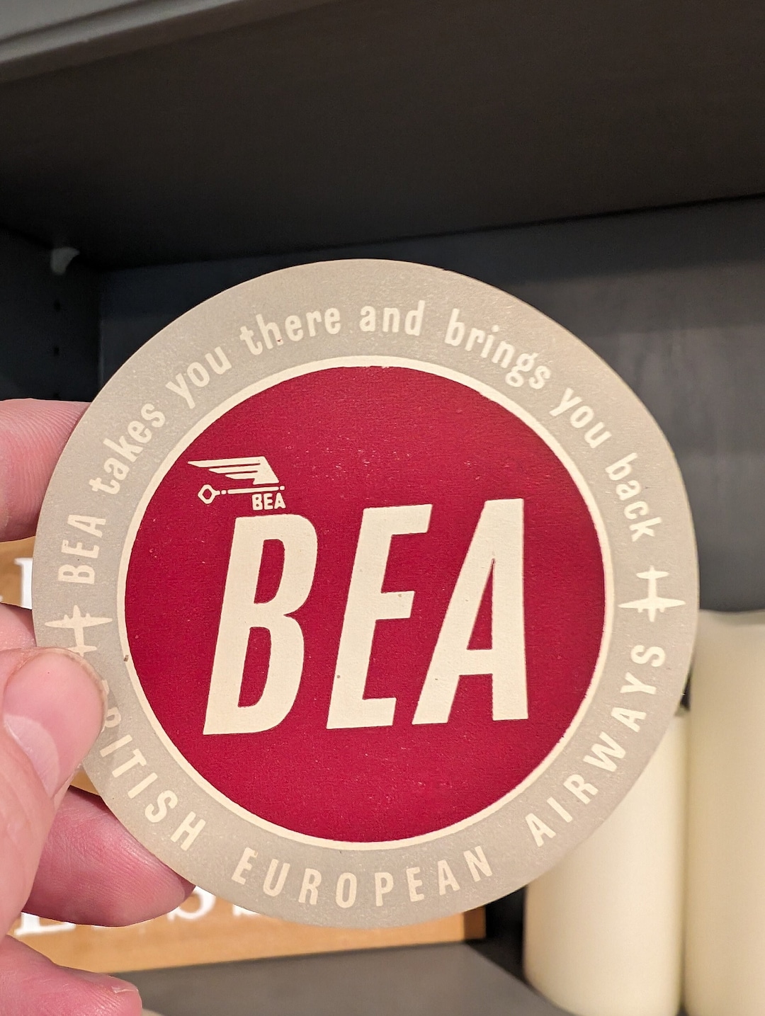 1950's BEA British European Airlines Gummed Label - Old & Original ...