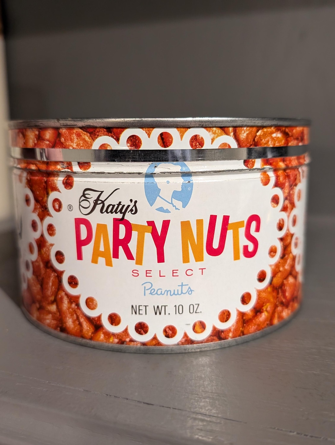 1960's Kathryn Beich Katy's Party Nuts Candies Can - Old & Original Tin ...